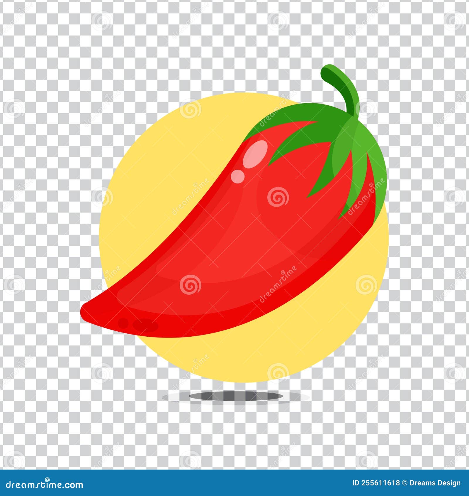 Chili Cartoon Style Icon on Blank Background Stock Vector ...