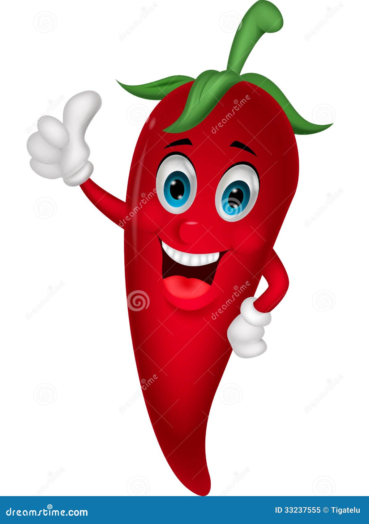 Chili Cartoon with Thumb Up Stock Vector - Illustration of smile, hand ...