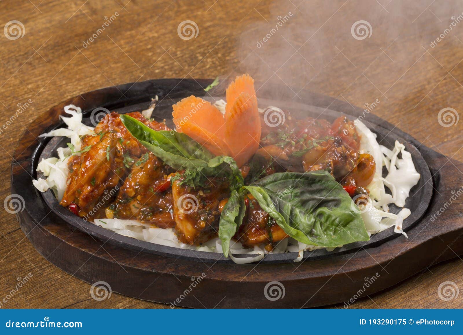 Chili Chicken Served on Plate Stock Image - Image of chicken, meal ...