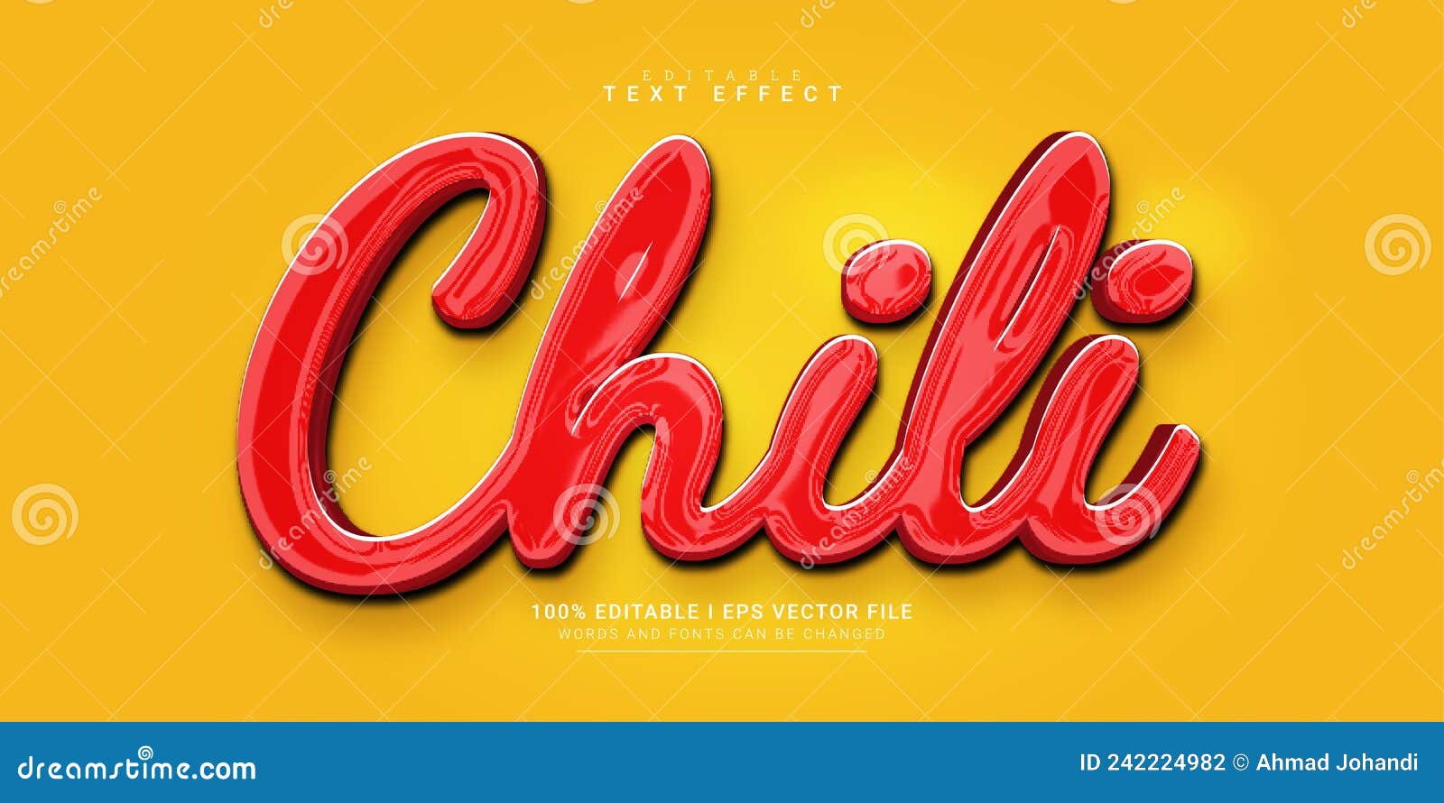 Chili 3d Text Style Effect Template Illustrations Stock Vector ...