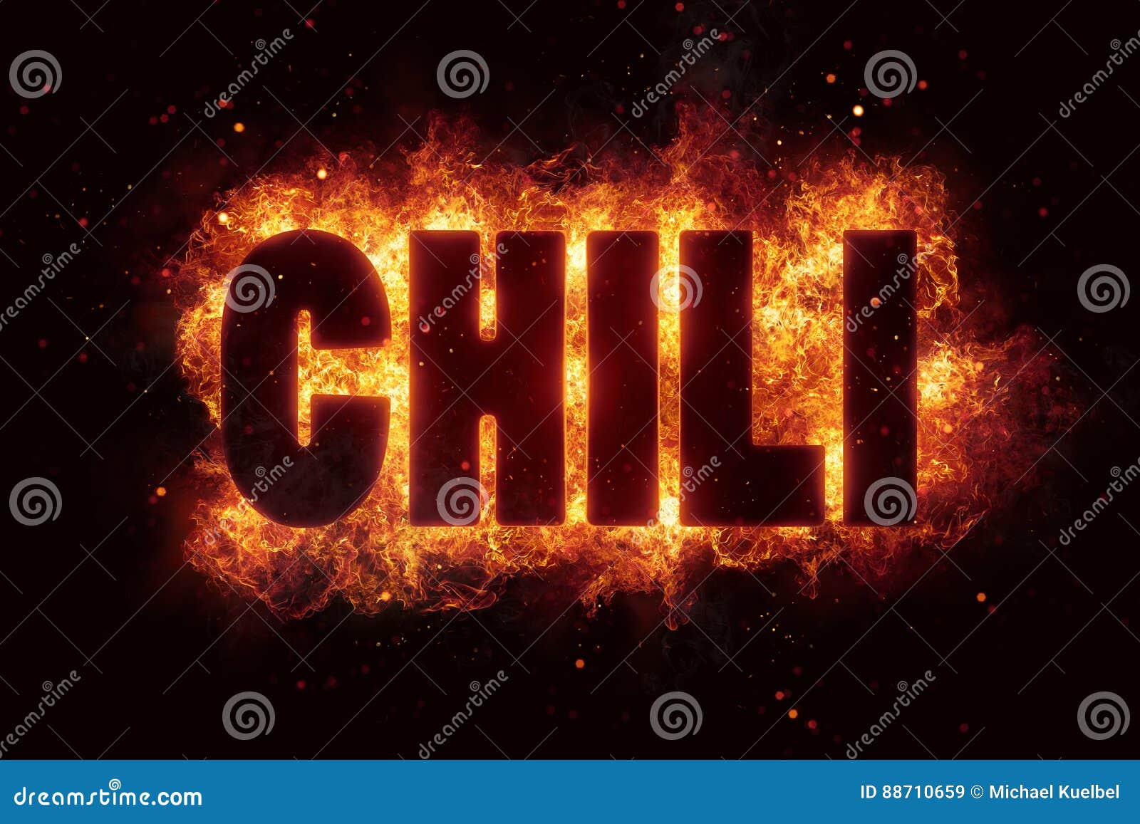 Chili On Fire Vector Realistic. Hot Pepper Advert Concept. Dark ...