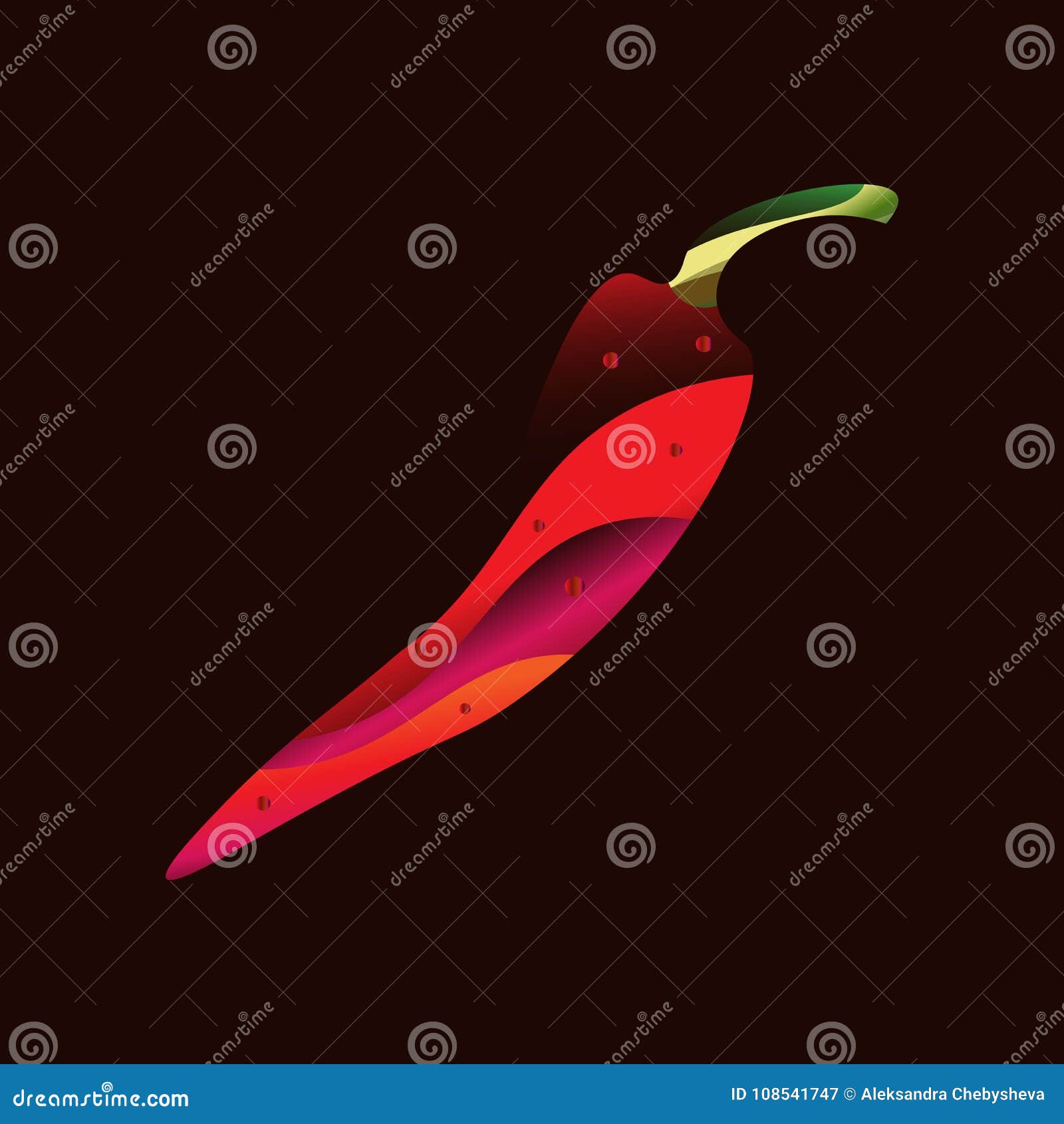 Chili Gradient Color Isolate on White. Stock Illustration ...