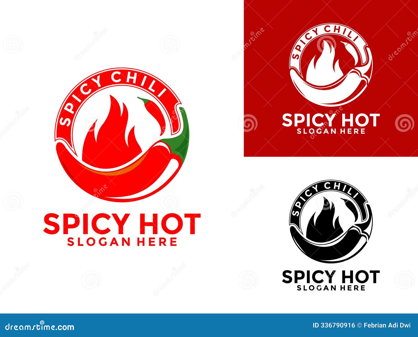 Chili Hot Logo Design Vector, Red Hot Spicy Pepper with Flame or Fire ...