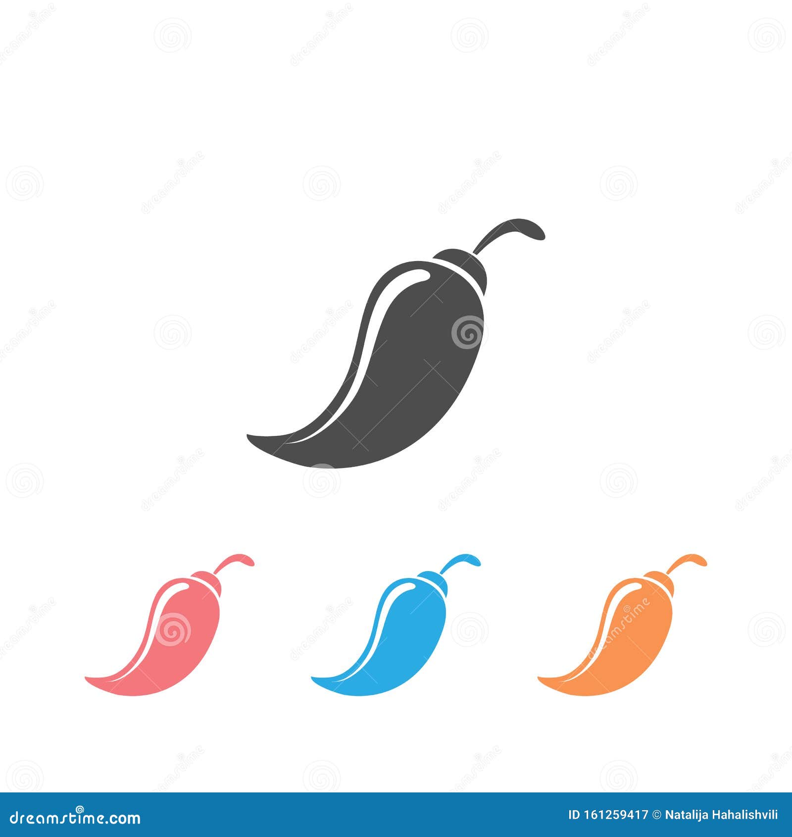 Chili Icon Set Pepper-Symbol Vector Vektor Abbildung - Illustration von ...