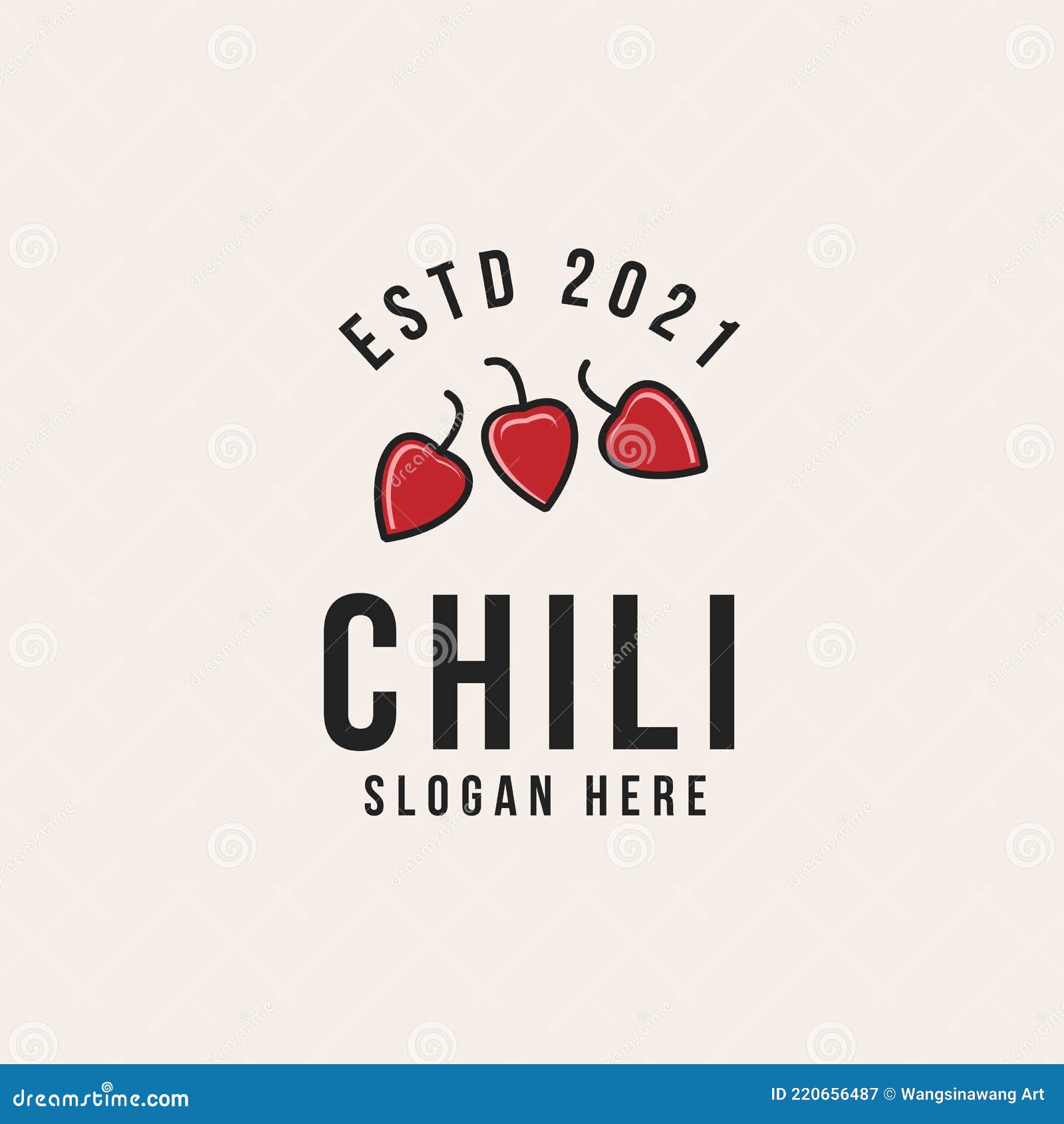 Chili Logo Design Vector Illustration Stock Vector - Illustration of ...