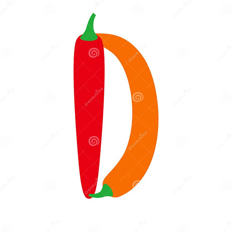 Chili Pepper Alphabet, Vector Illustration Stock Vector - Illustration ...