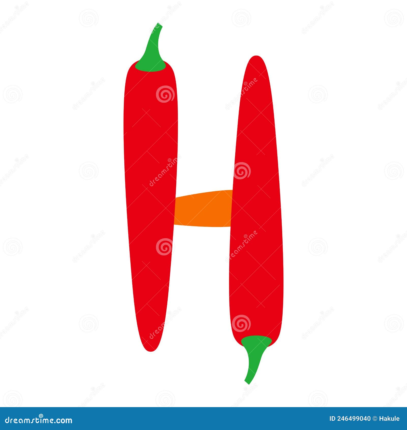 Chili Pepper Alphabet, Vector Illustration Stock Vector - Illustration ...