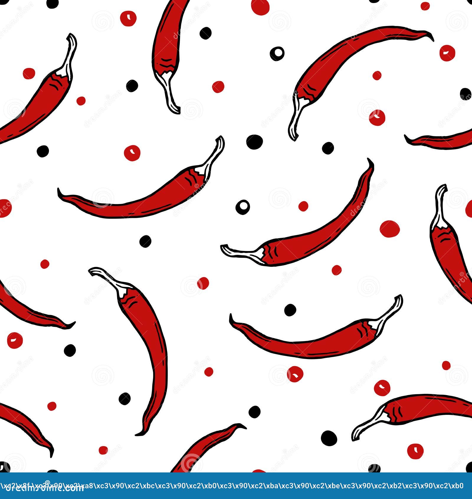 Chili Pepper and Black Pepper Pattern for Restaurant Bar Cafe Menu ...