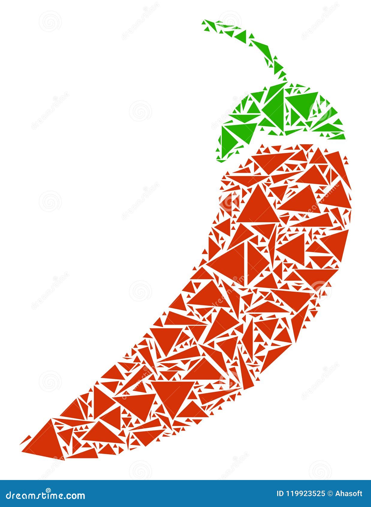 Chili Pepper Mosaic of Triangles Stock Vector - Illustration of product ...