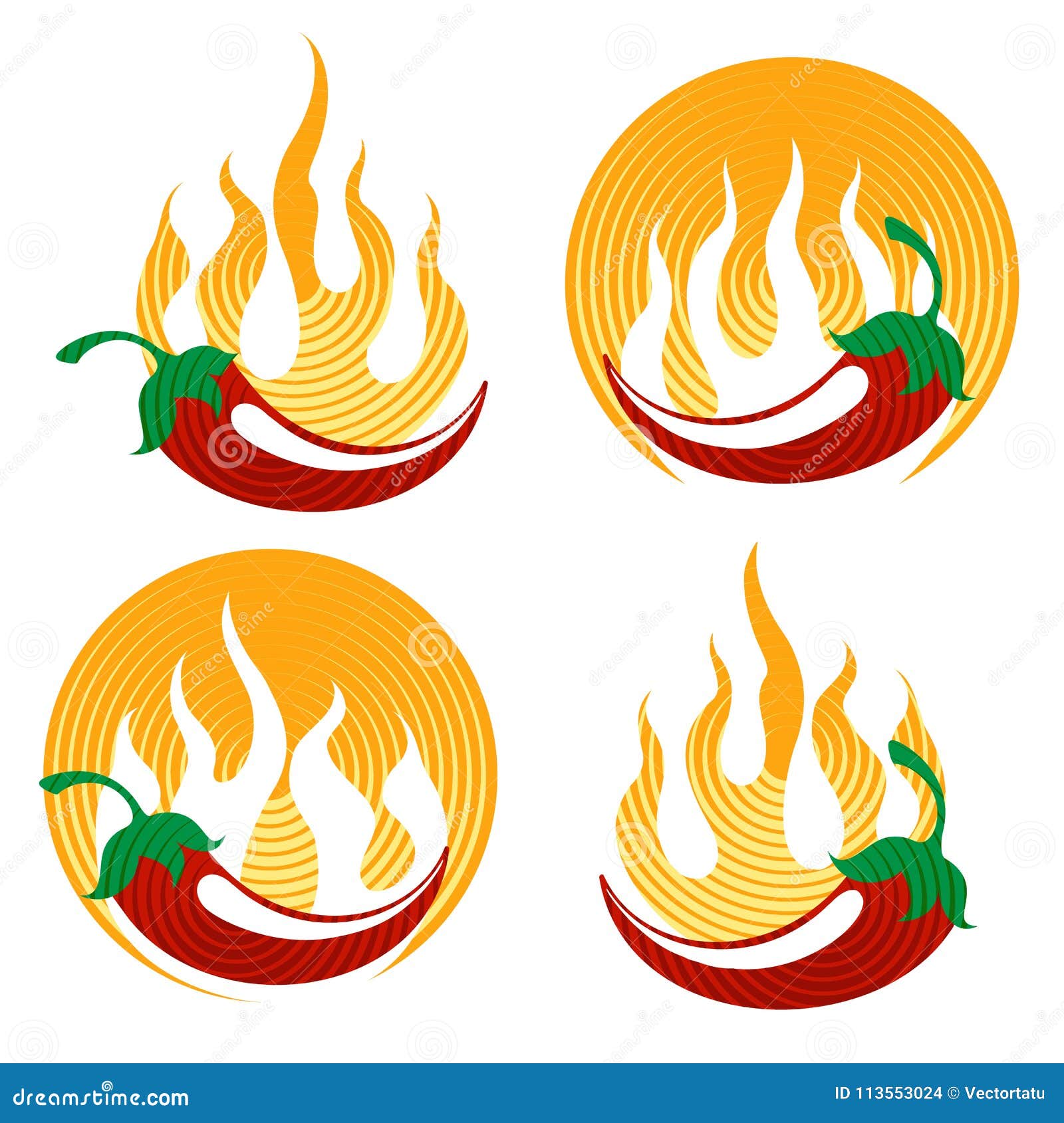 Chili Pepper in Fire Emblems Stock Vector - Illustration of food, color ...
