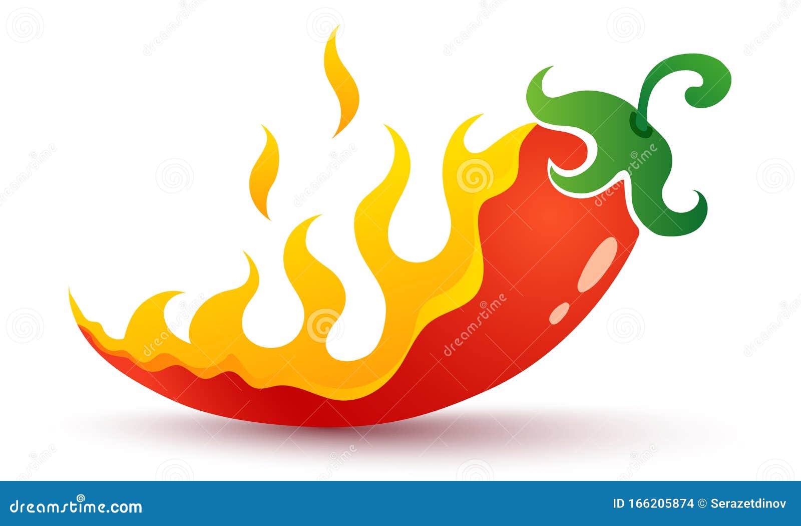Chili On Fire Vector Realistic. Hot Pepper Advert Concept. Dark ...