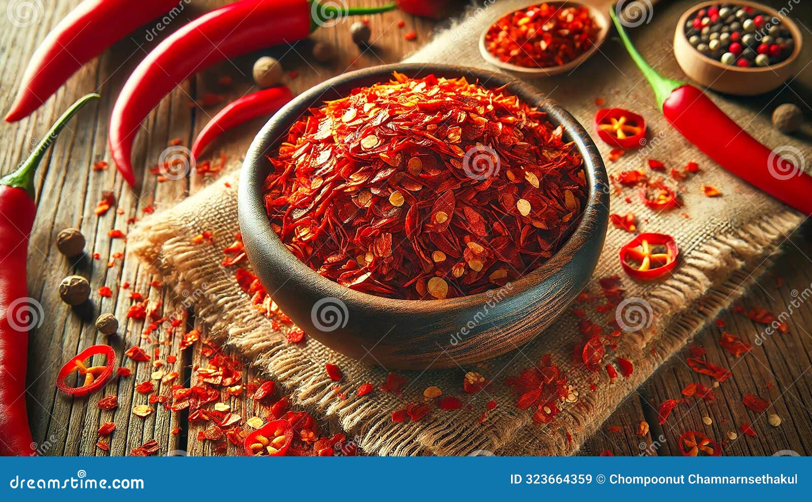 Chili Pepper Flakes.red Chili Flakes with Detailed Texture Stock ...
