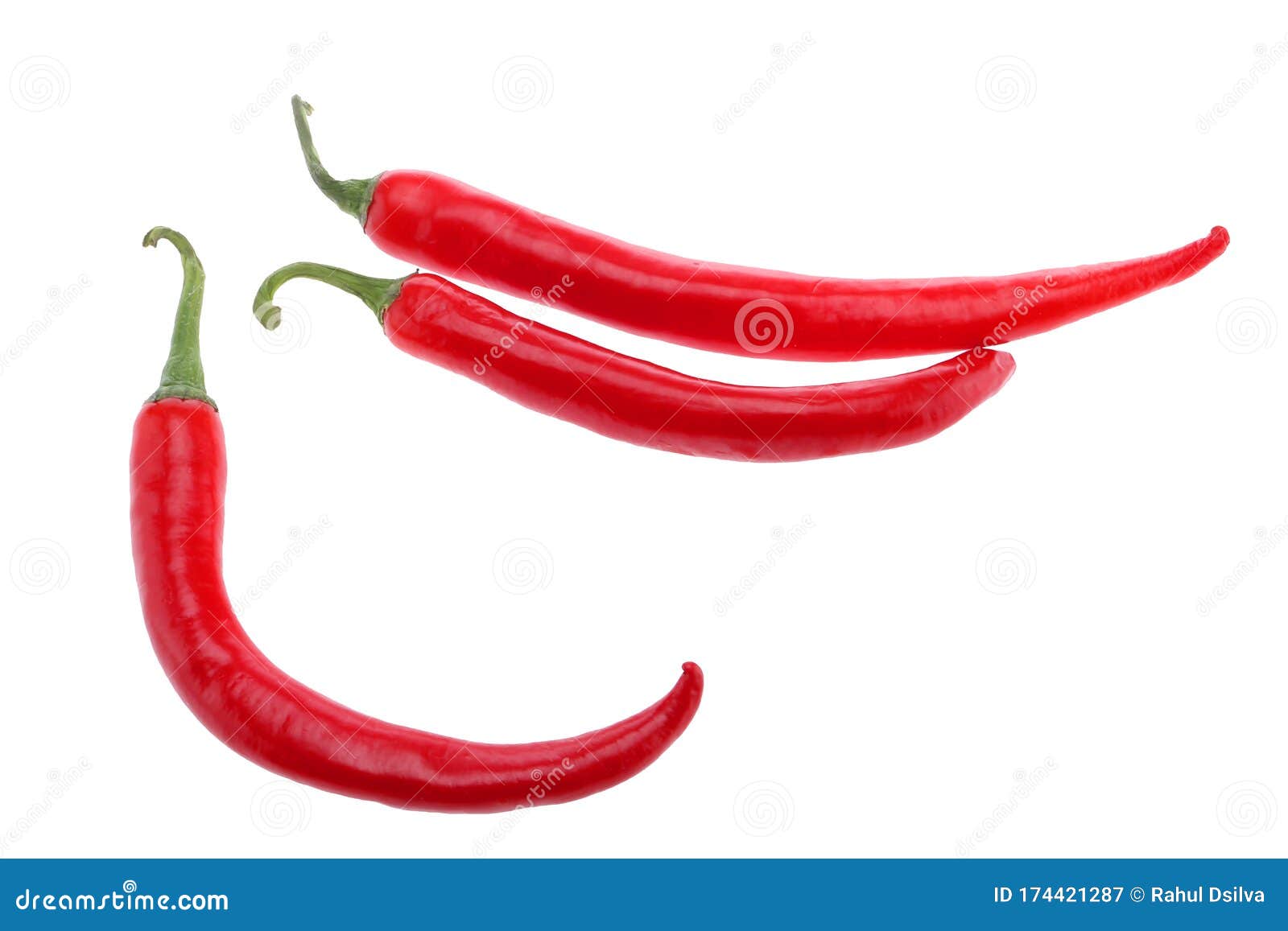 Chili Pepper Heart Shape On Blue Background Royalty-Free Stock ...