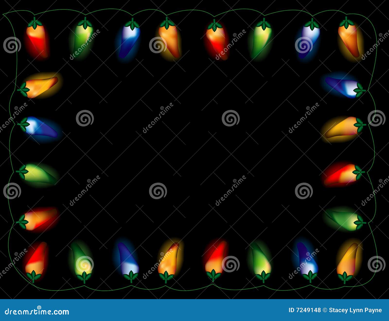 Chili Pepper Lights, Multicolored Stock Vector - Illustration of string ...