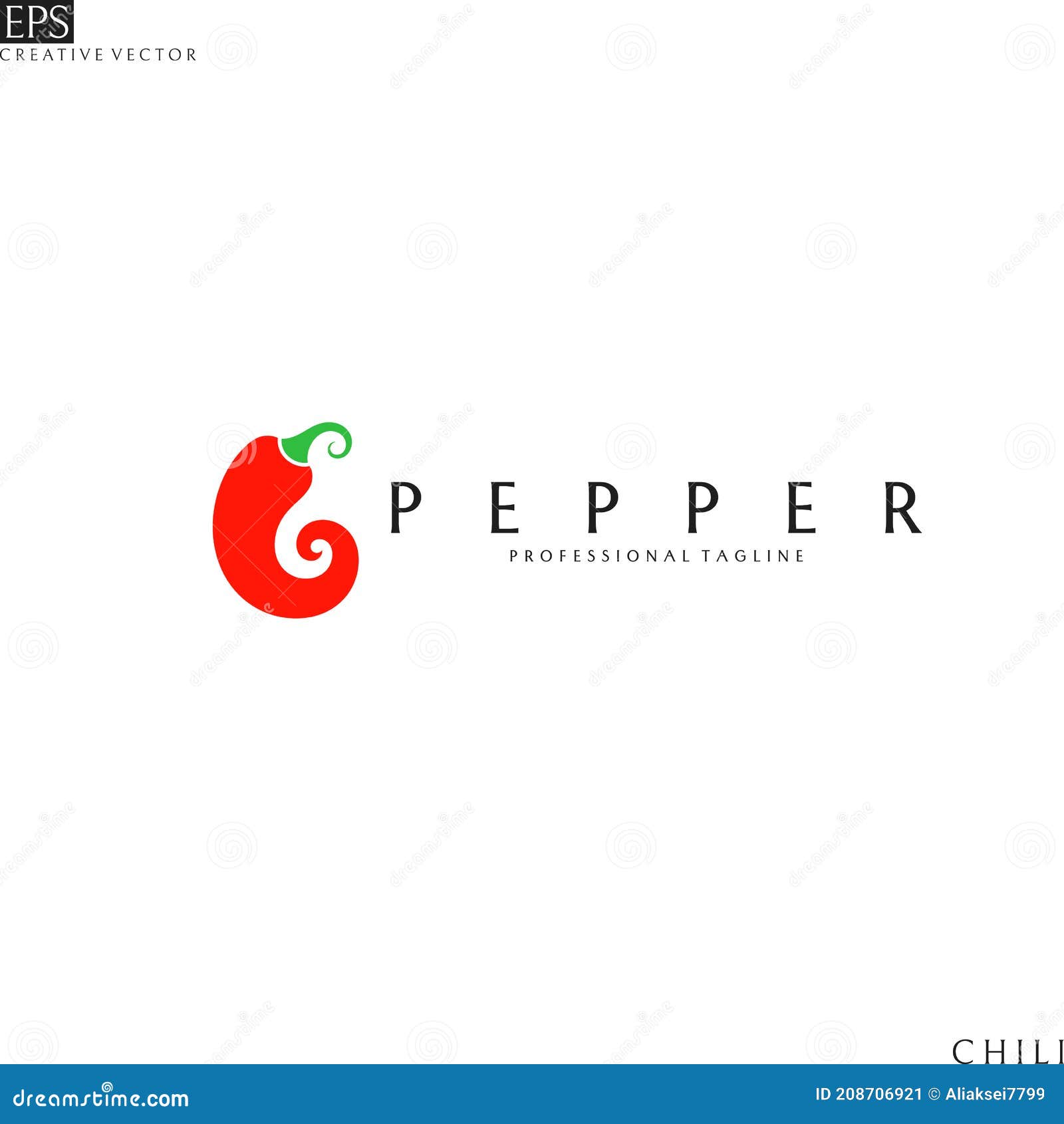 Chili pepper logo stock vector. Illustration of silhouette - 208706921