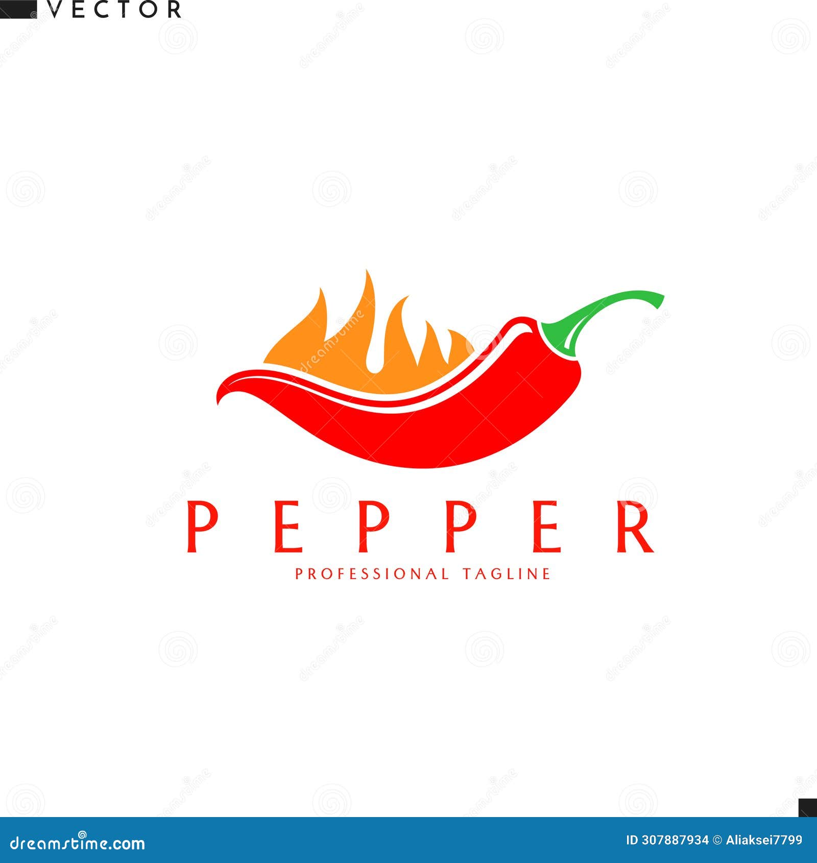 Chili Pepper Logo. Isolated Vegetable with Fire Stock Vector ...