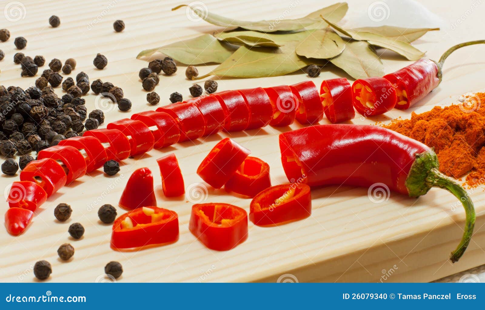 Chili Pepper and Other Spices Stock Photo - Image of black, table: 26079340