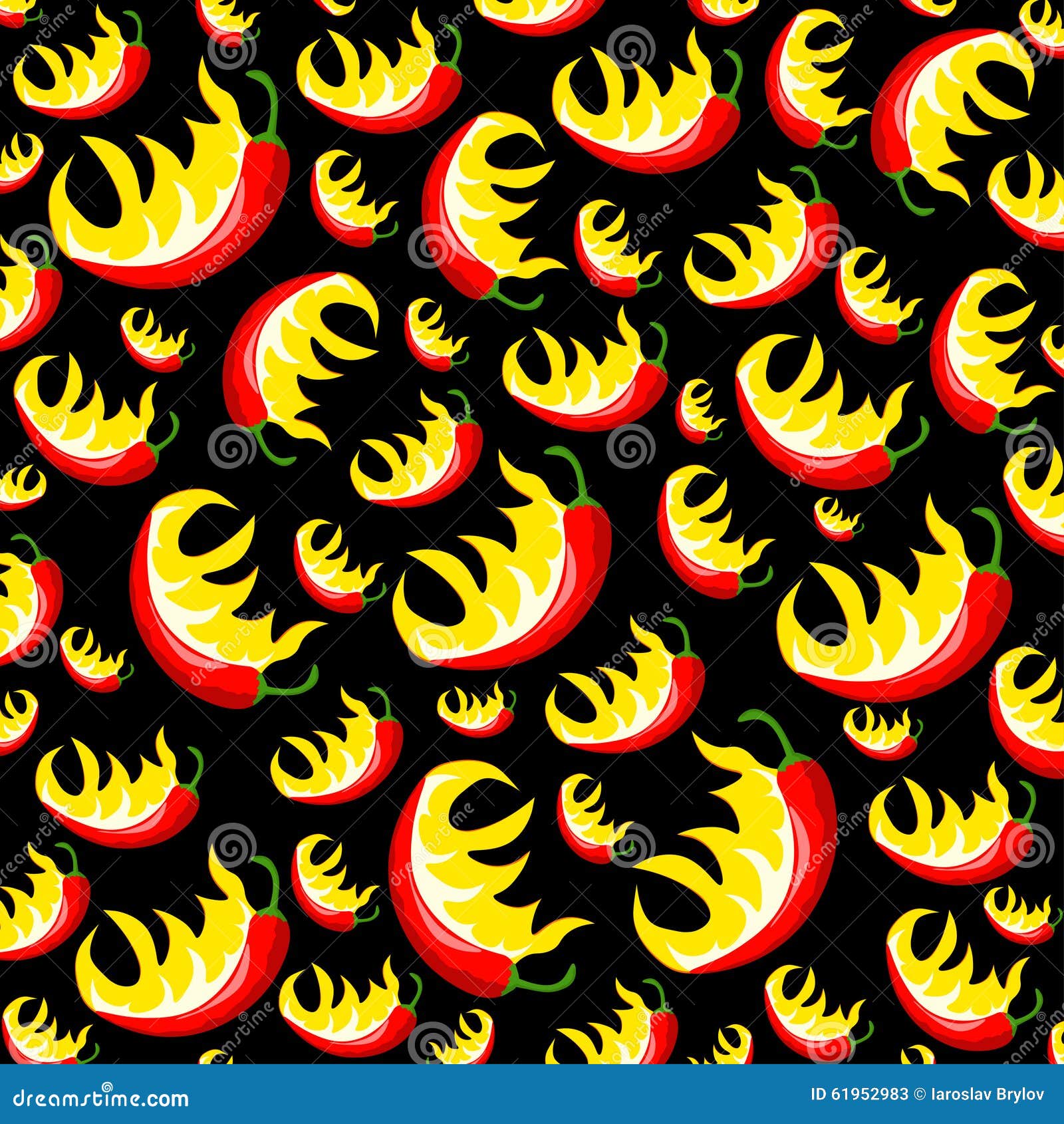 Chili pepper pattern stock vector. Illustration of pepper - 61952983