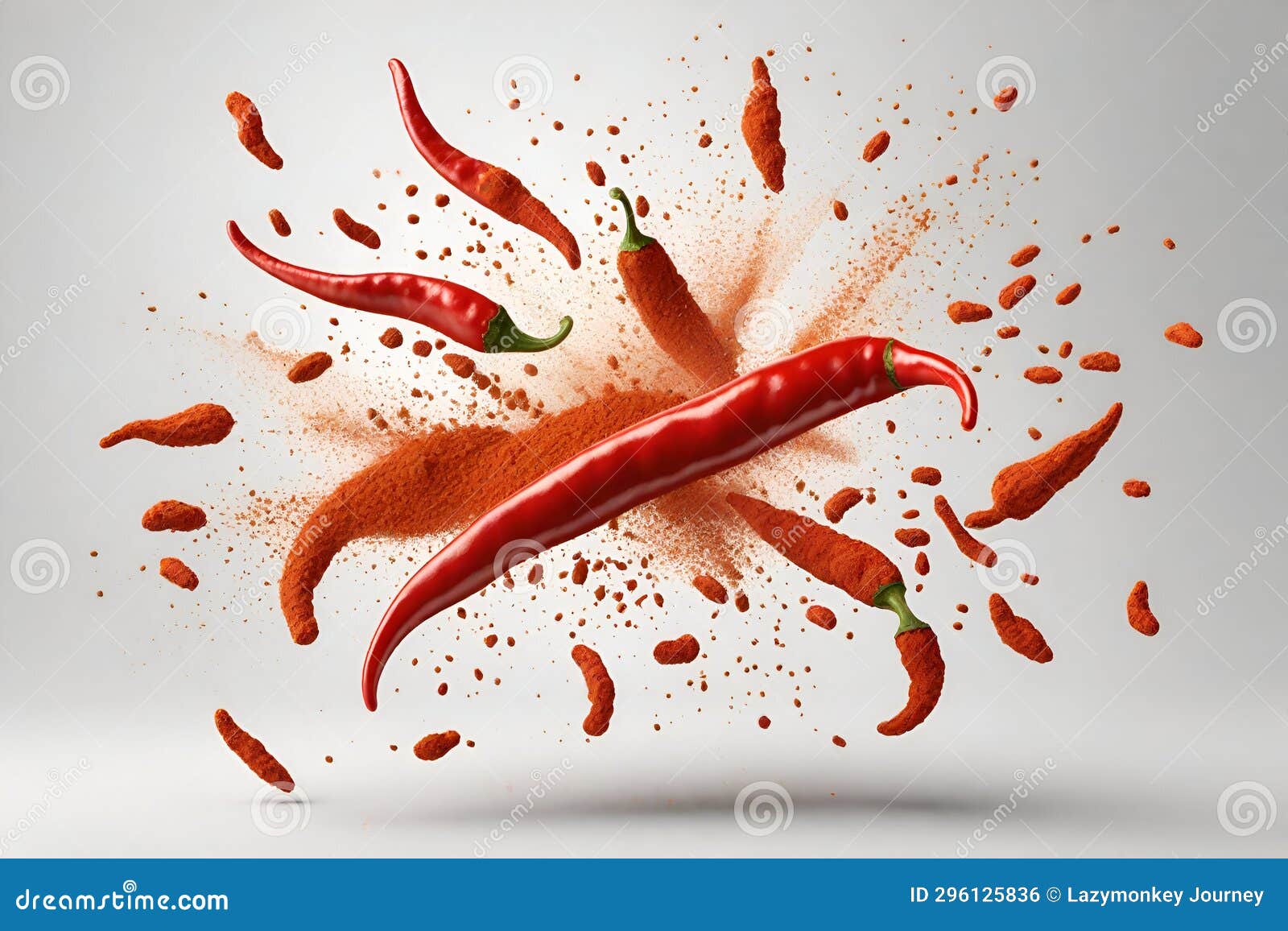 Chili Pepper Powder Splash, Spicy Burst Stock Illustration ...