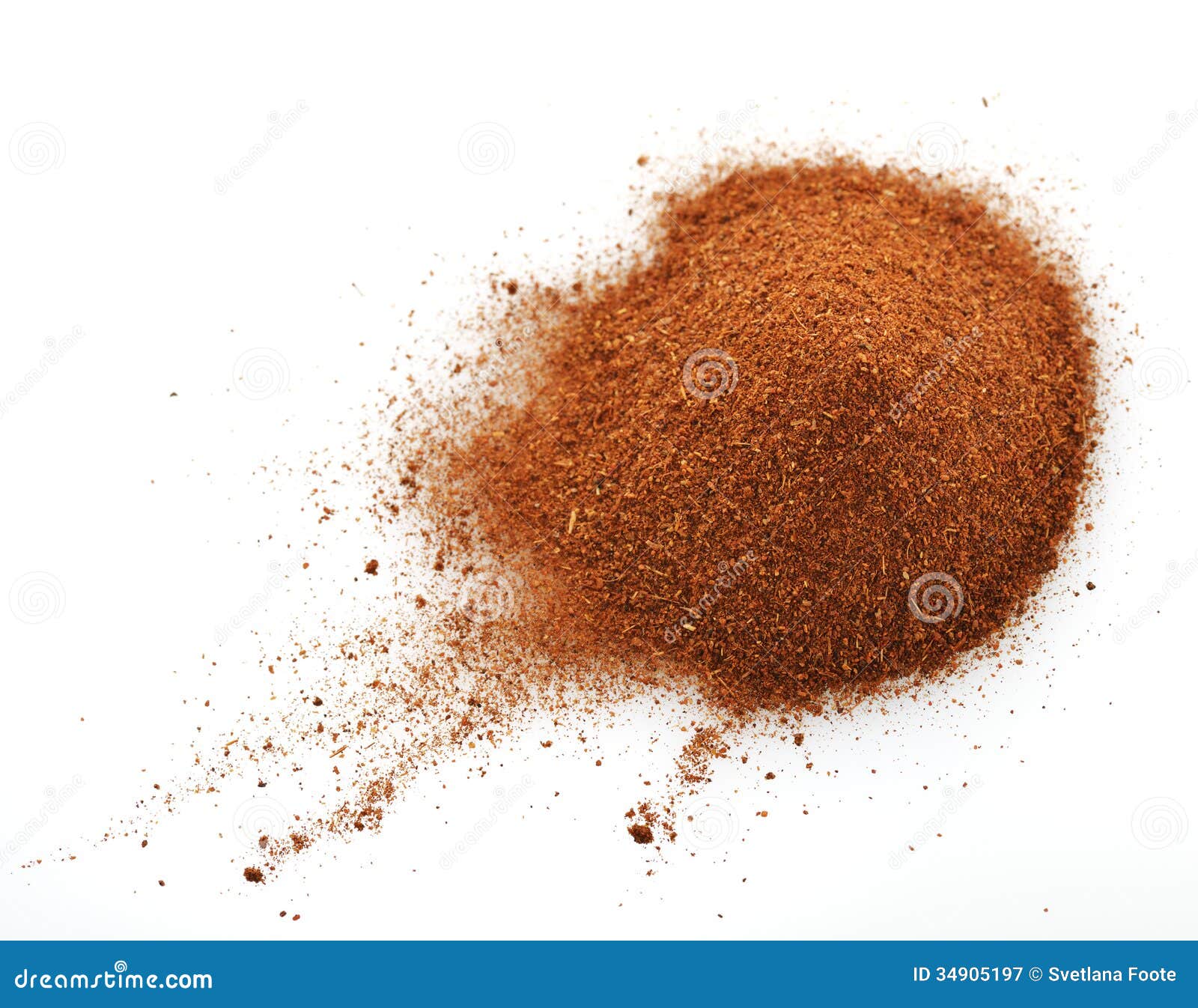 Red Pepper Powder Isolated On White Background, Top View. Heap Of Red ...