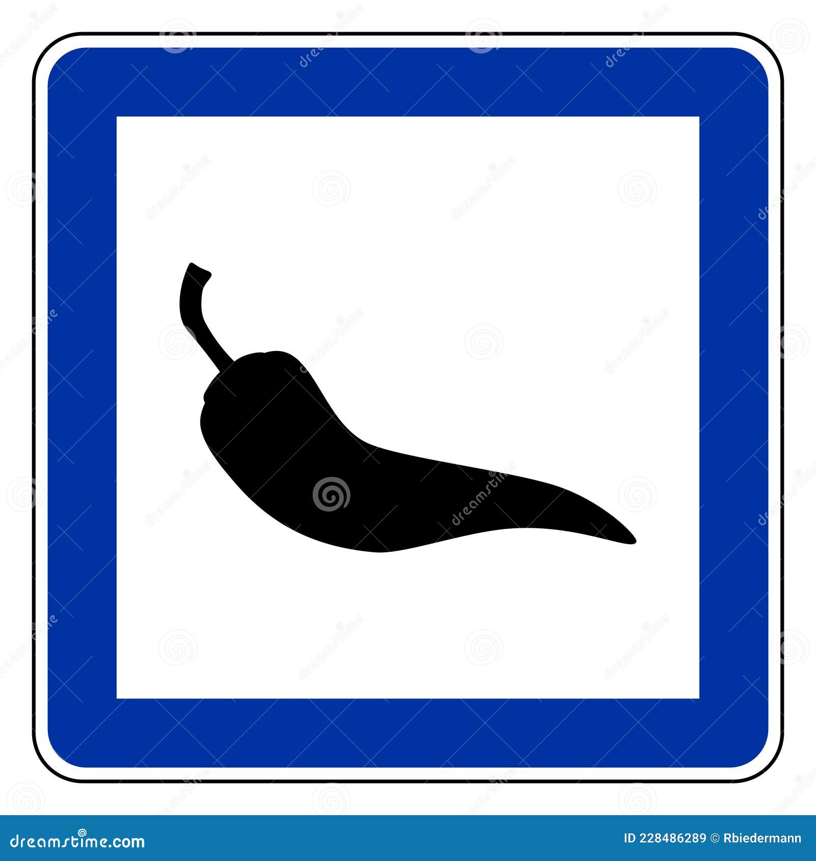 Chili pepper and road sign stock vector. Illustration of blue - 228486289