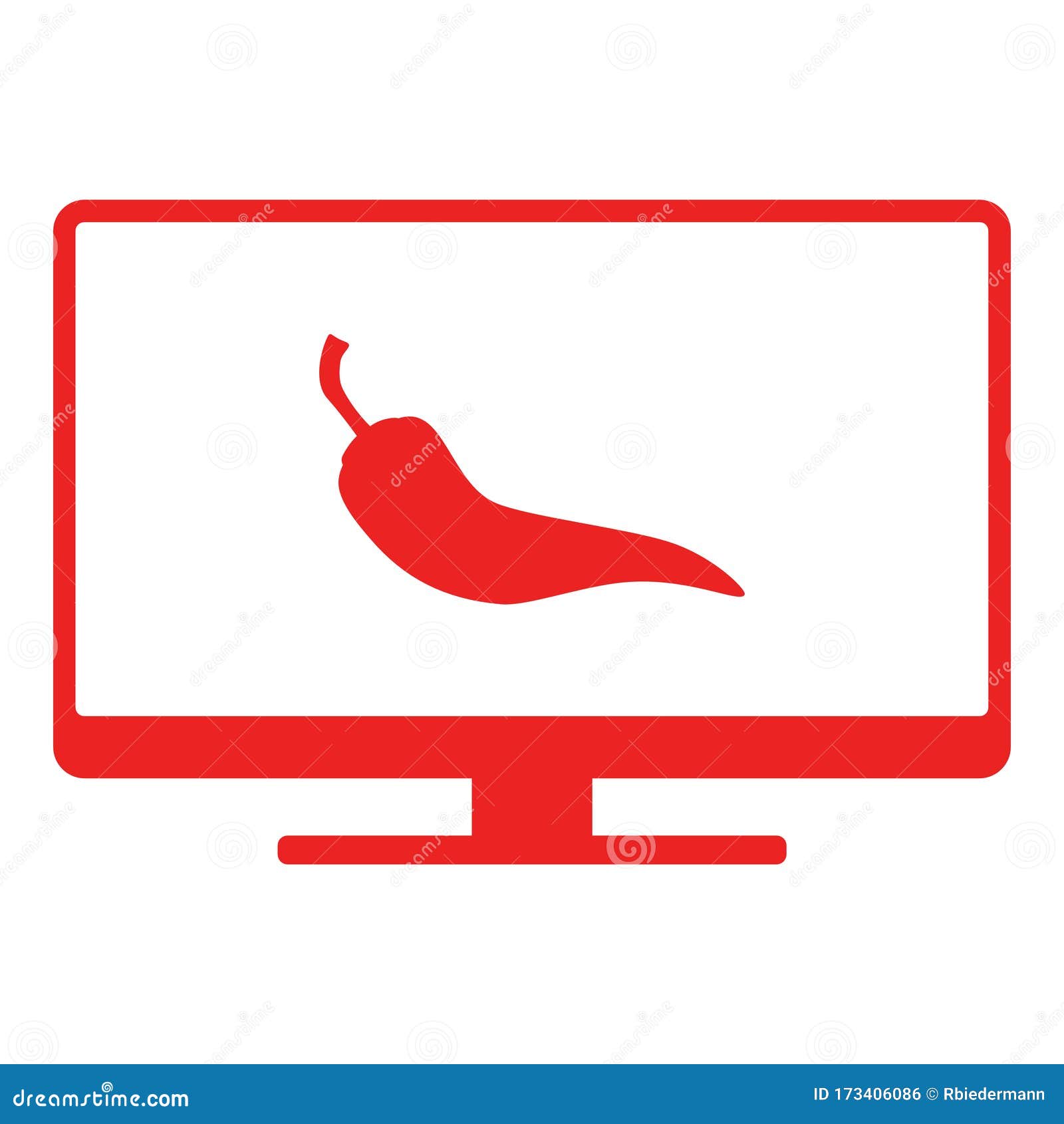 Chili pepper and screen stock vector. Illustration of chili - 173406086