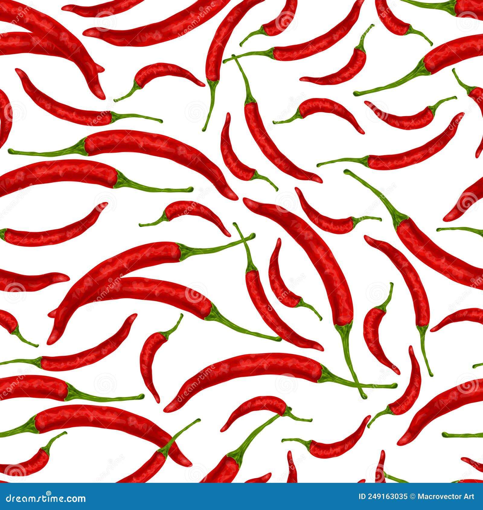 Chili Pepper Seamless Pattern Stock Vector - Illustration of chilli ...