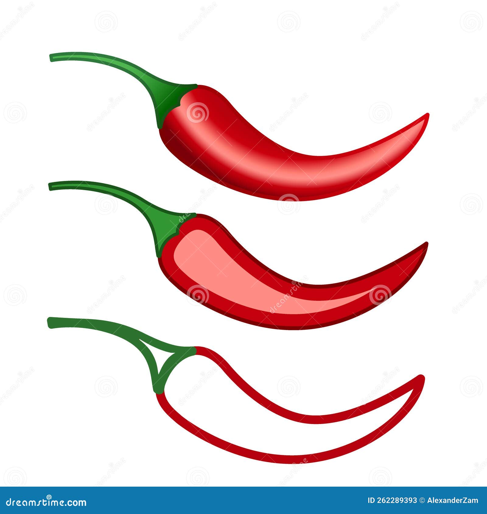 Chili pepper set stock vector. Illustration of chili - 262289393