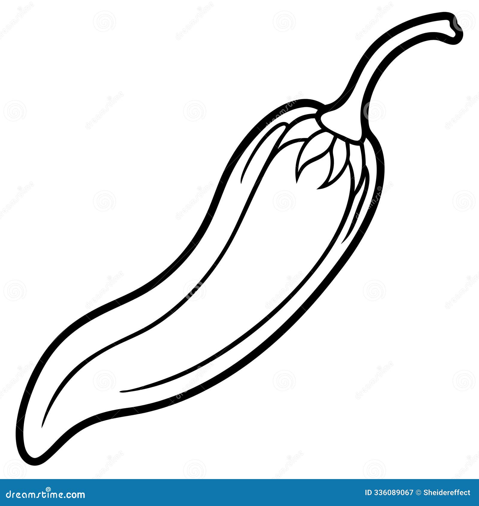 A Chili Pepper Is Shown In Black And White Royalty-Free Stock Photo ...