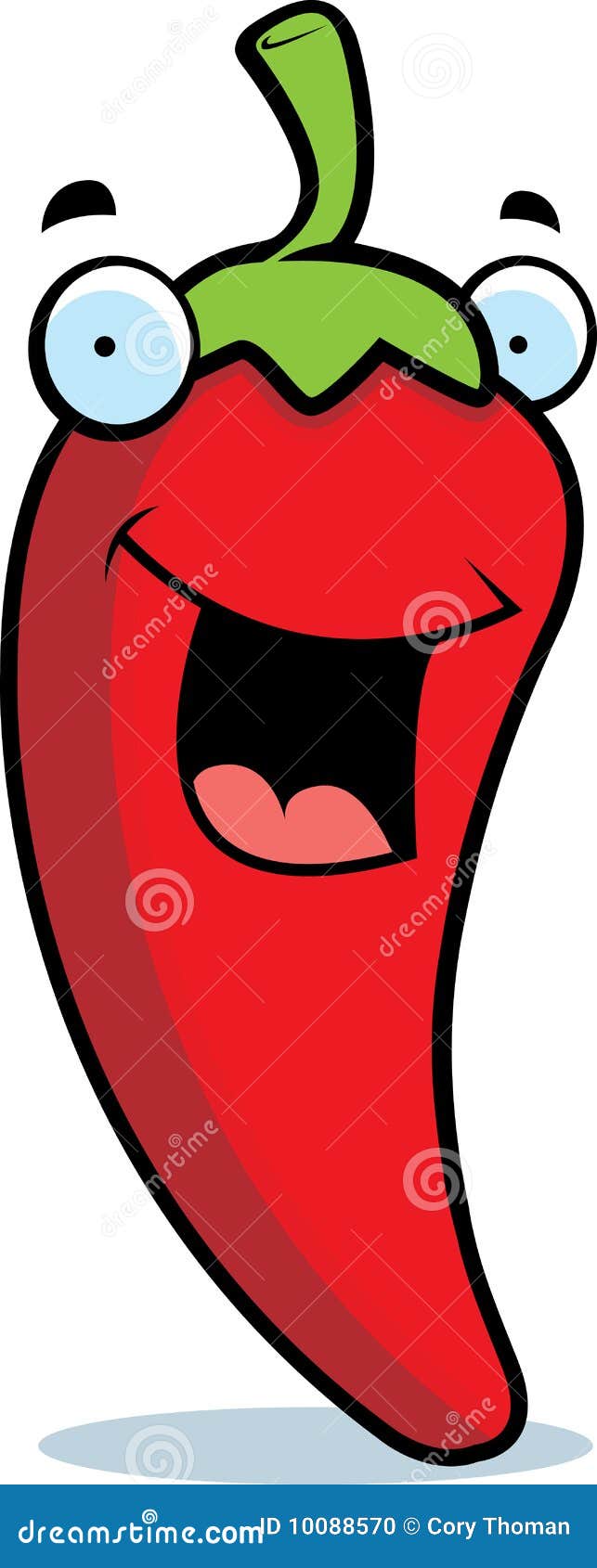 Chili Pepper Smiling stock vector. Illustration of happy - 10088570