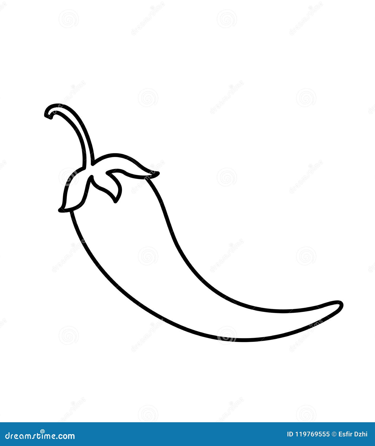 Chili Pepper Web Line Black Icon Vector Isolated on White Background ... Chili Pepper Web Line Black Icon Vector Isolated on White Background ...