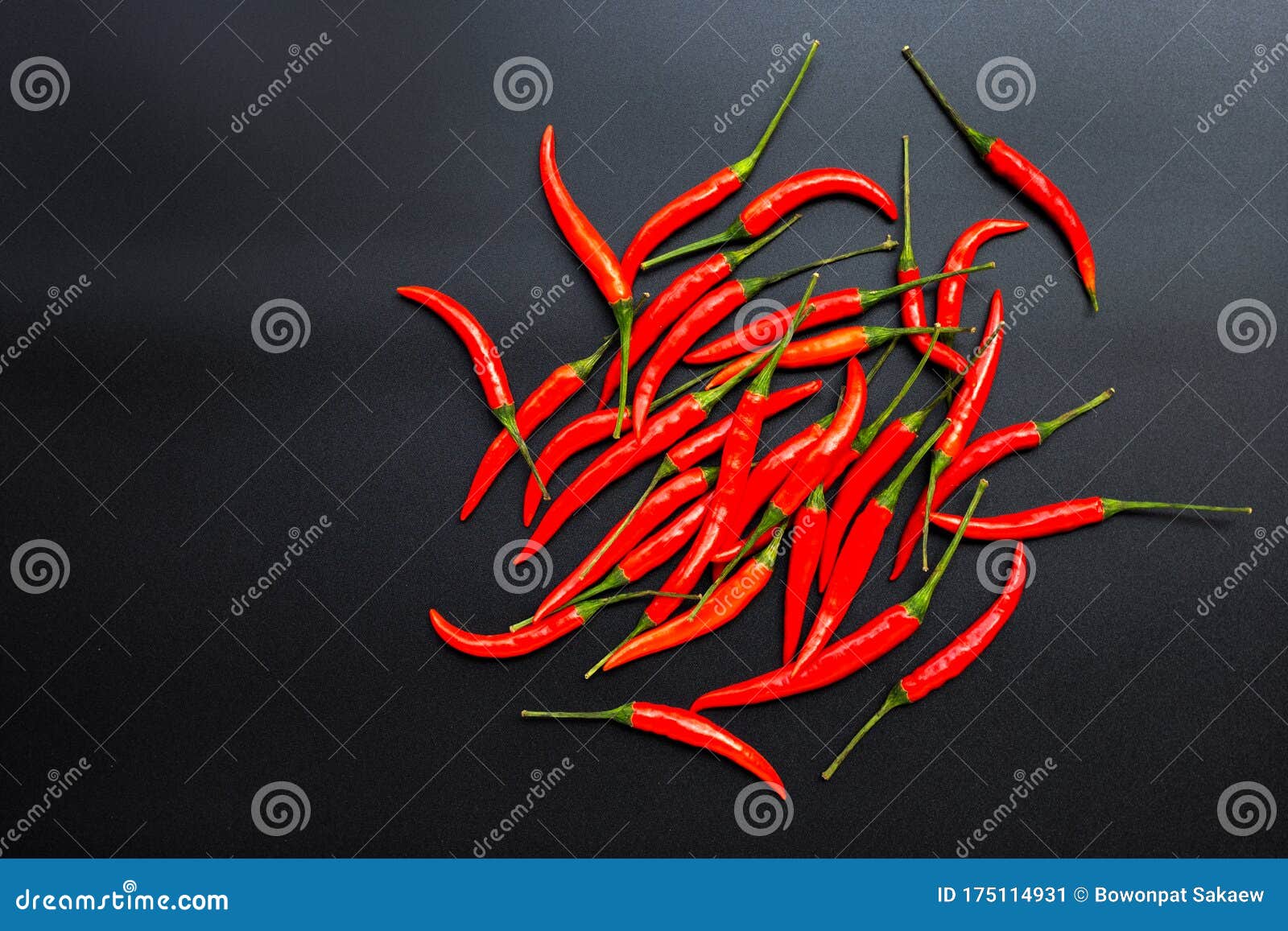 Chili Peppers On Black Background Stock Image Image Of Natural Fresh