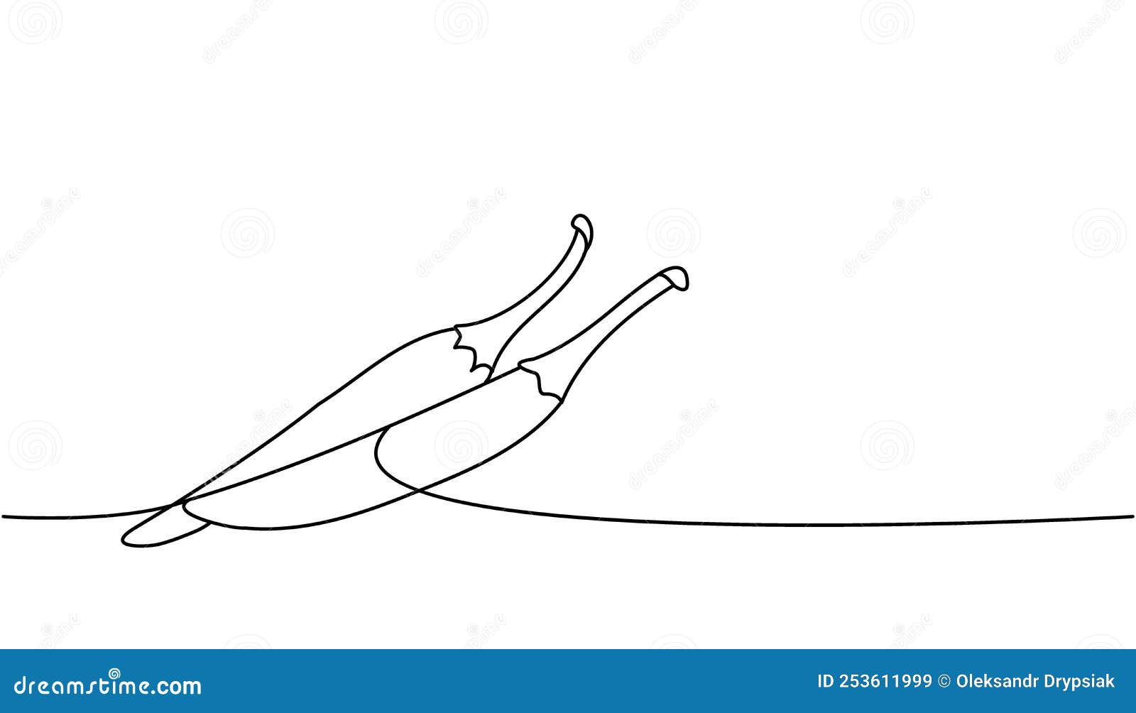 Peppers Continuous Line Drawing. One Line Art Of Bell Pepper, Vegetable ...
