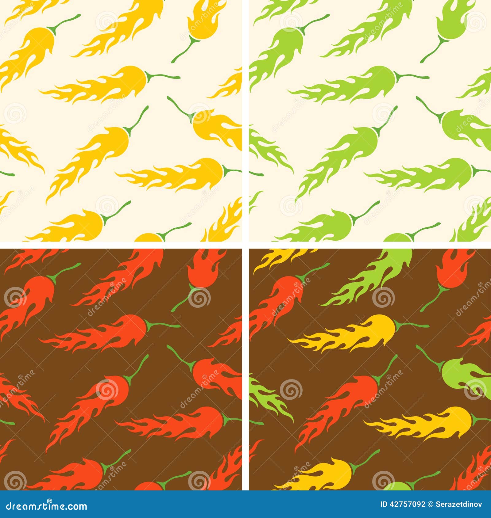 Chili peppers pattern stock vector. Illustration of cook - 42757092