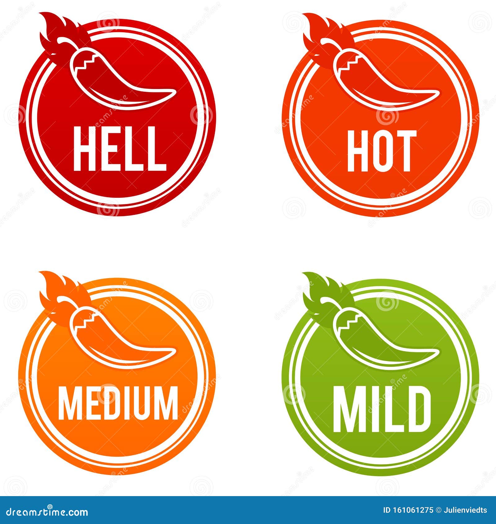 Chili Peppers Scale Icons. Eps10 Vector Stock Vector - Illustration of ...