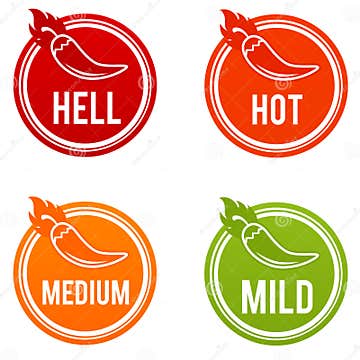 Chili Peppers Scale Icons. Eps10 Vector Stock Vector - Illustration of ...
