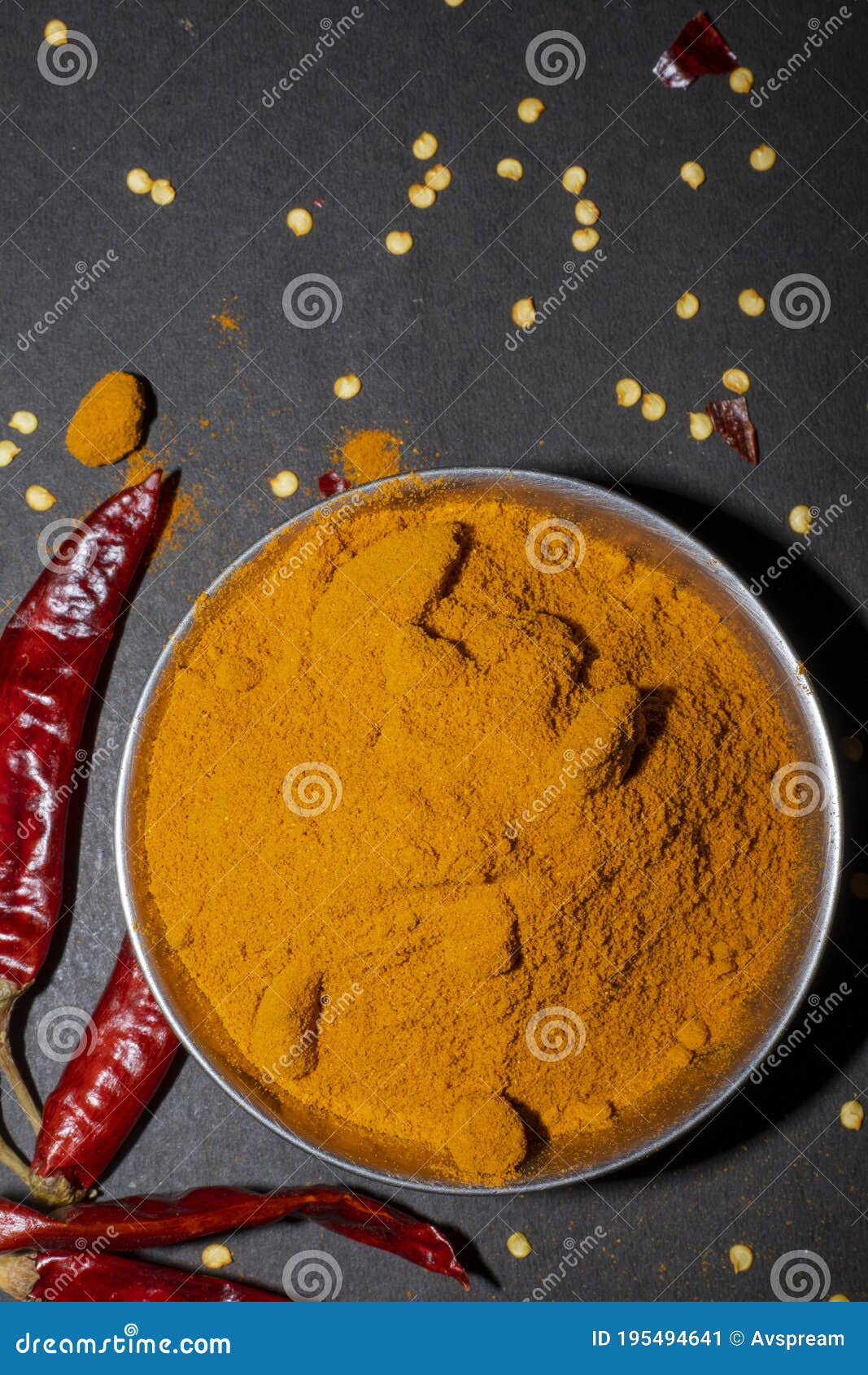 Chili Powder in Silver Bowl on Table Stock Image - Image of ingredient ...