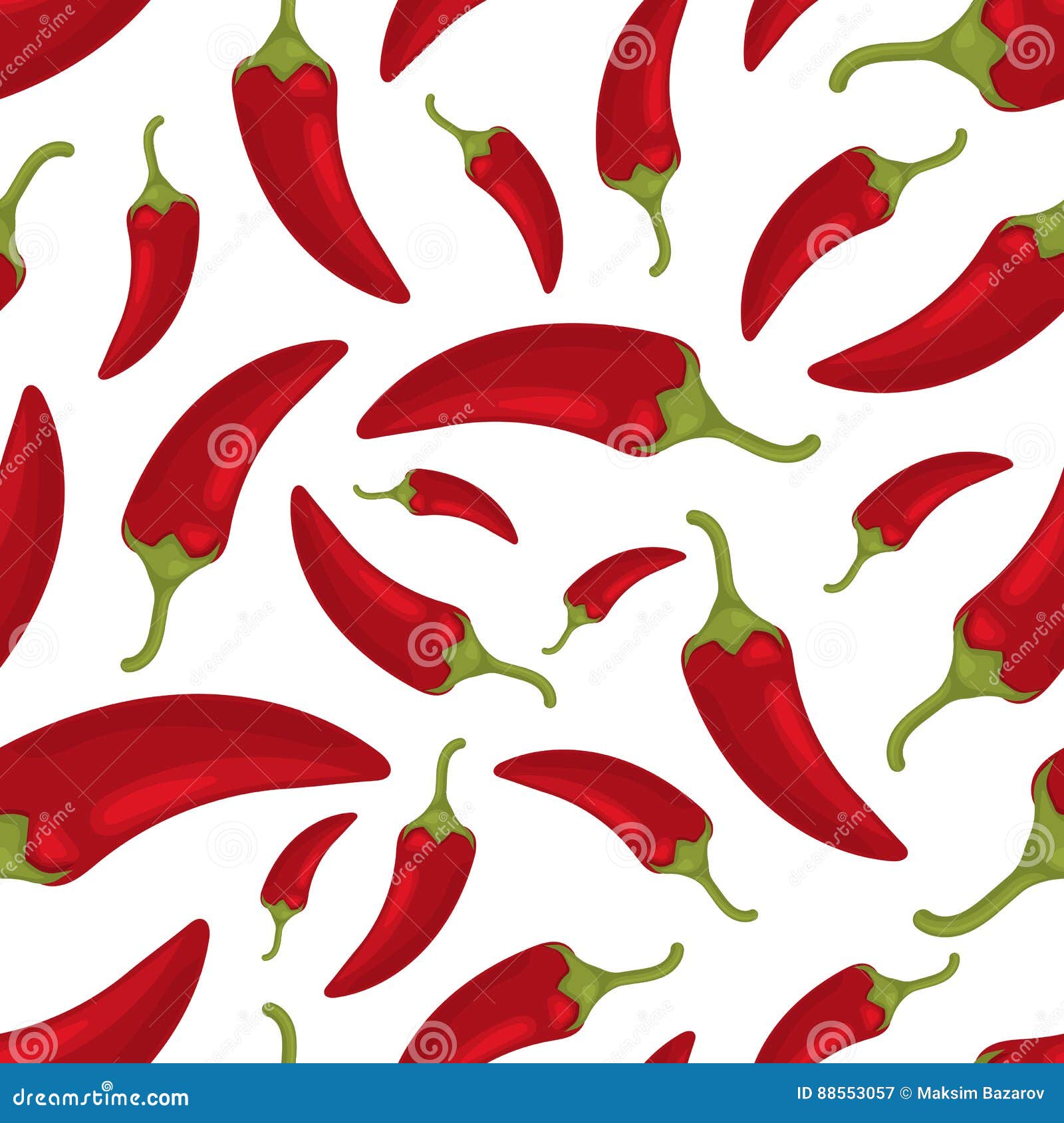 Chili seamless pattern stock vector. Illustration of pepper - 88553057