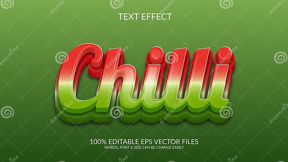 Chili Vector Eps Changeable Text Effect. Stock Illustration ...