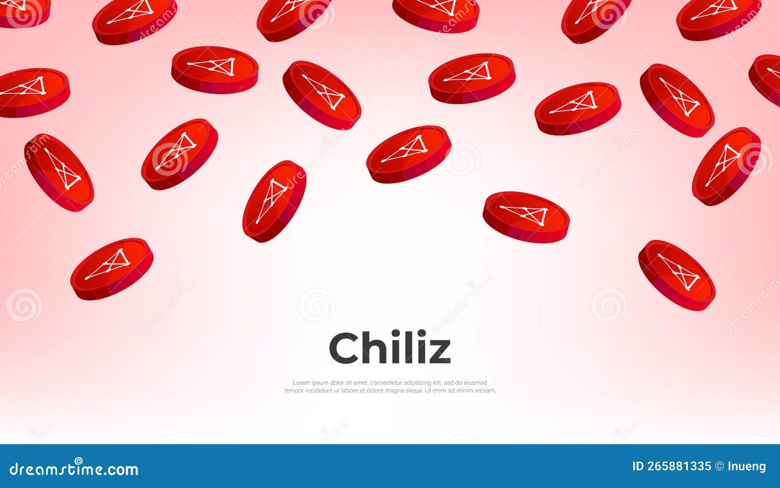 Chiliz CHZ Coin Falling from the Sky. CHZ Cryptocurrency Concept Banner ...