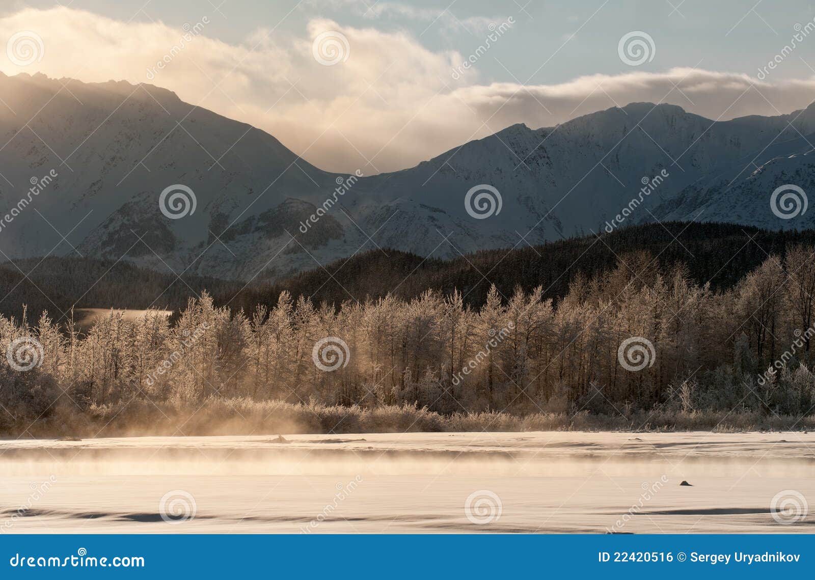 The Chilkat Valley Under a Covering of Snow Stock Photo - Image of high ...