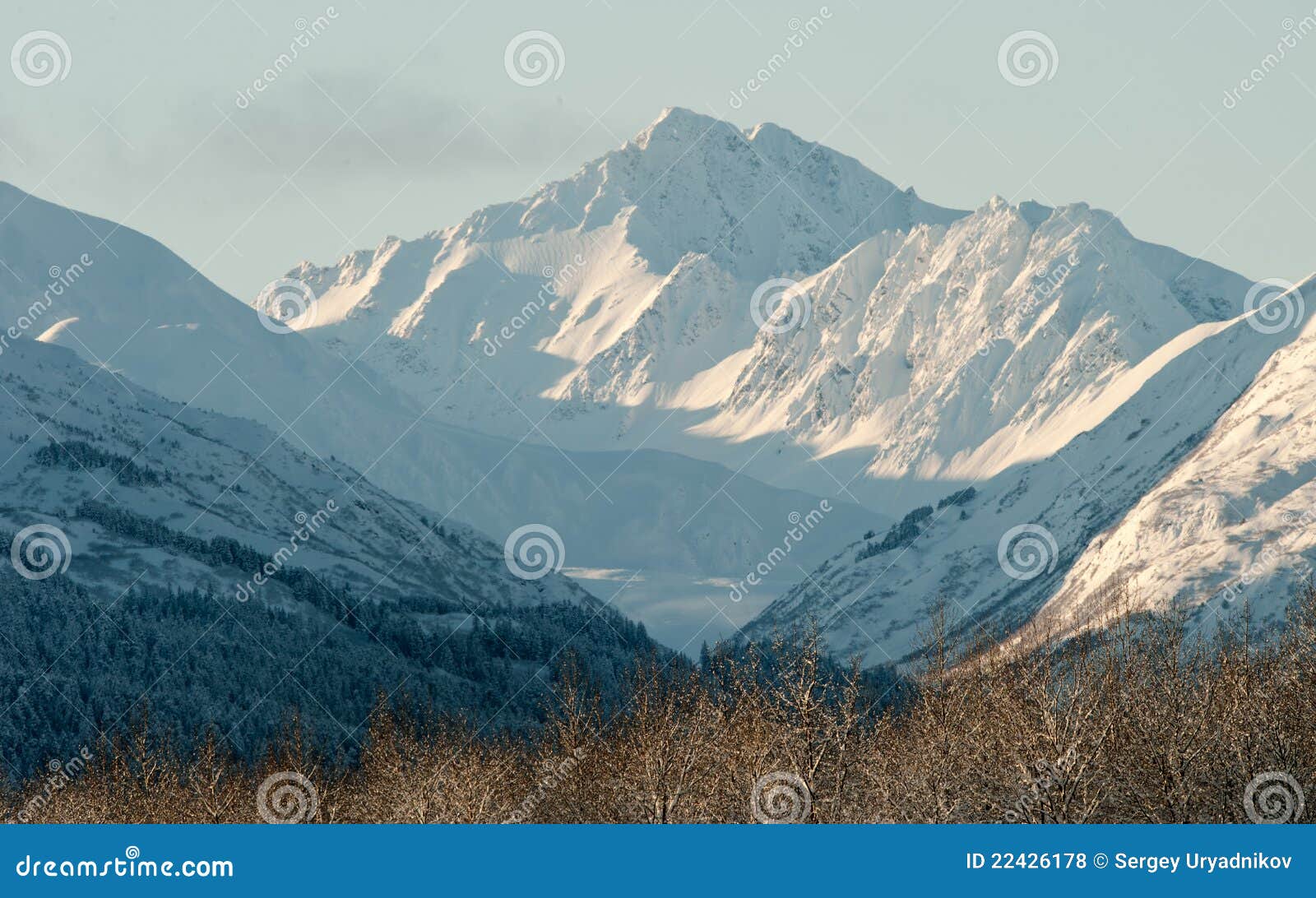 The Chilkat Valley Under a Covering of Snow Stock Photo - Image of ...