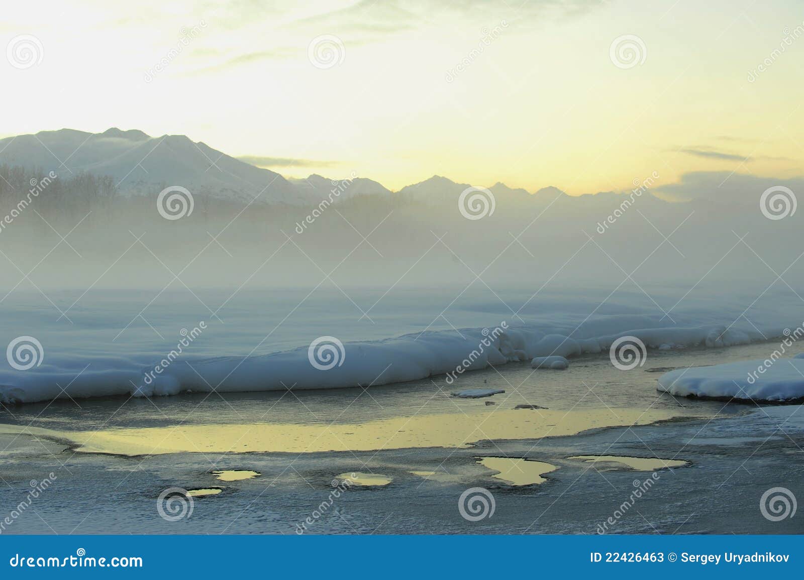 The Chilkat Valley Under a Covering of Snow Stock Image - Image of ...