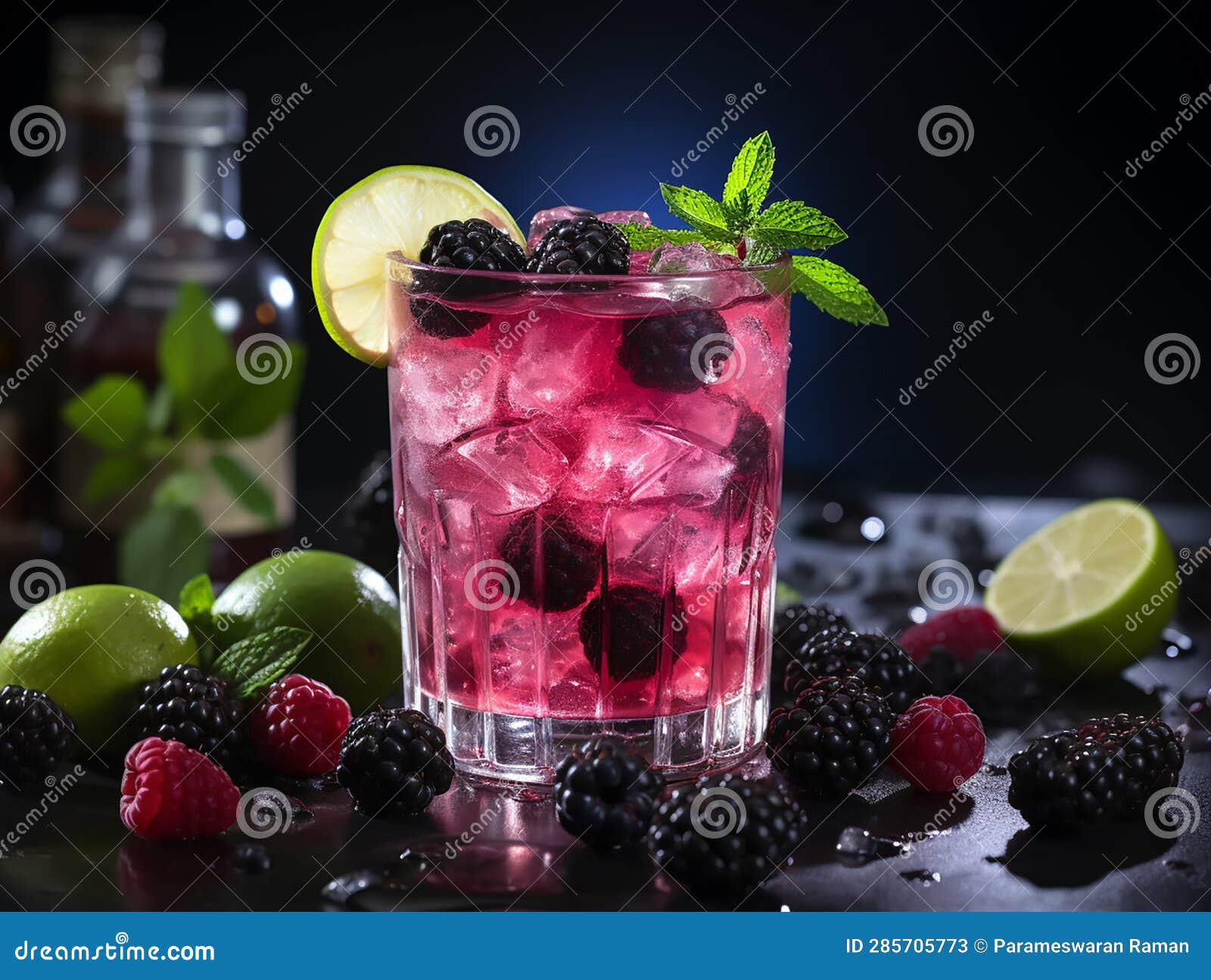 Summer blackberries drinks stock illustration. Illustration of concrete ...