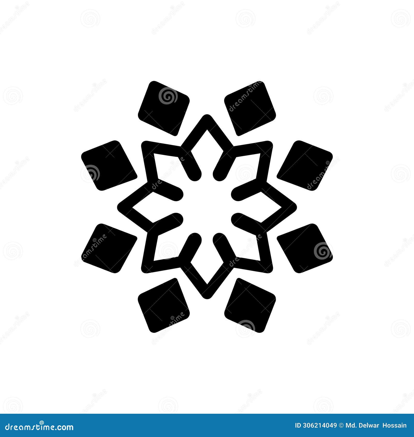 Chill Cascade Snowflake Icon Stock Vector - Illustration of cascade ...