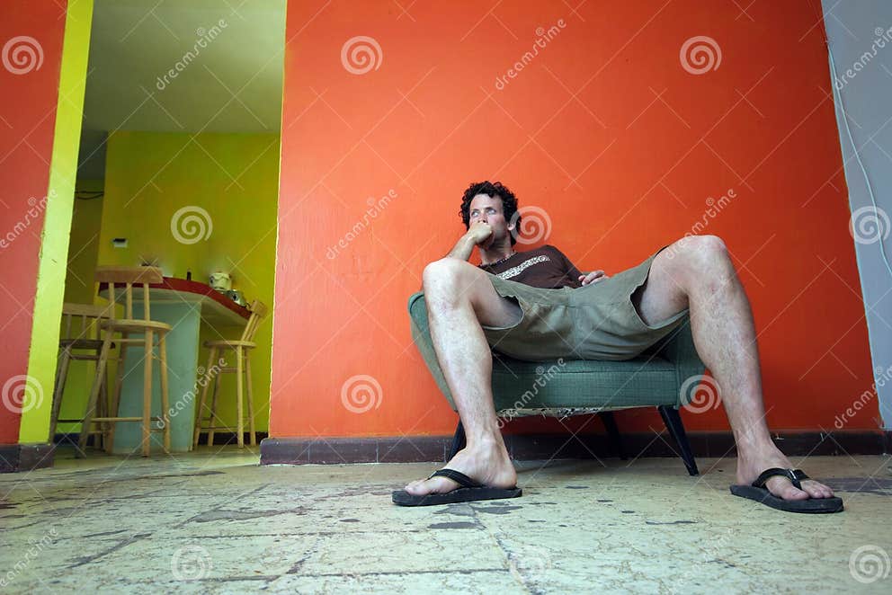 Chill Man stock photo. Image of grunge, chair, plaster - 2132168