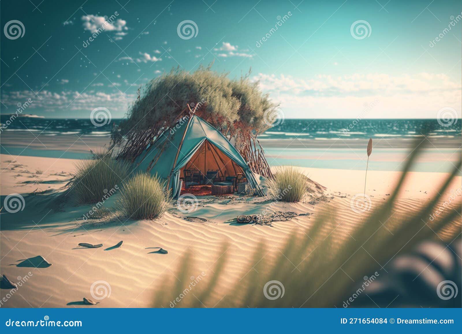 Chill Out Scene in the Beach, Landscape, Generative Ai Stock Photo ...