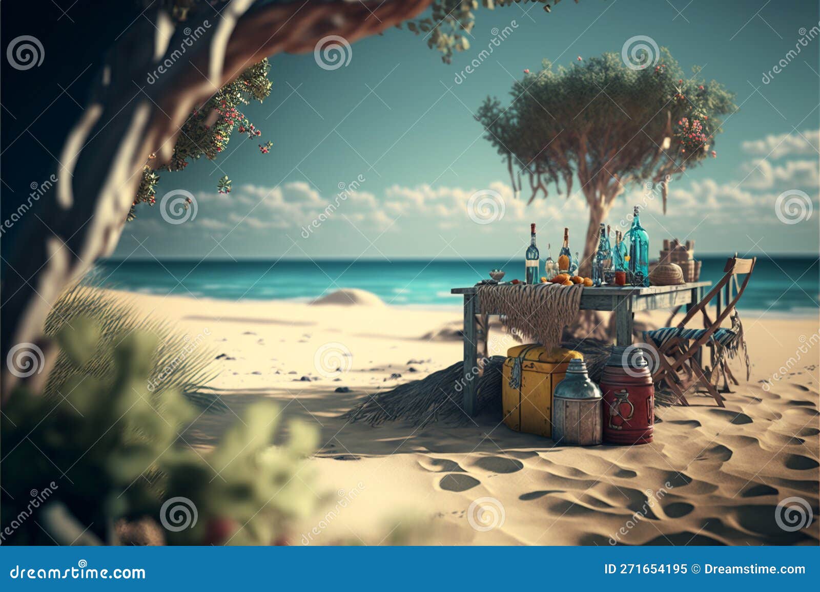 Chill Out Scene in the Beach, Landscape, Generative Ai Stock ...