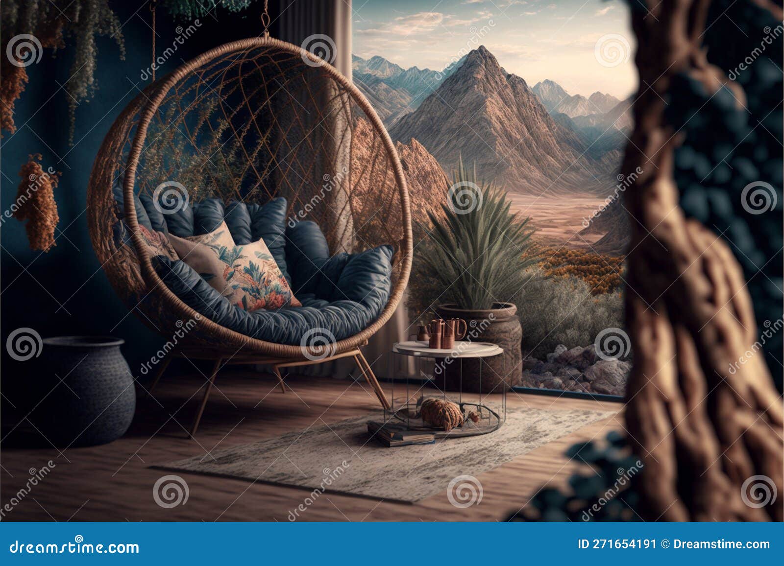 Chill Out Scene in the Mountains, Landscape, Generative Ai Stock ...