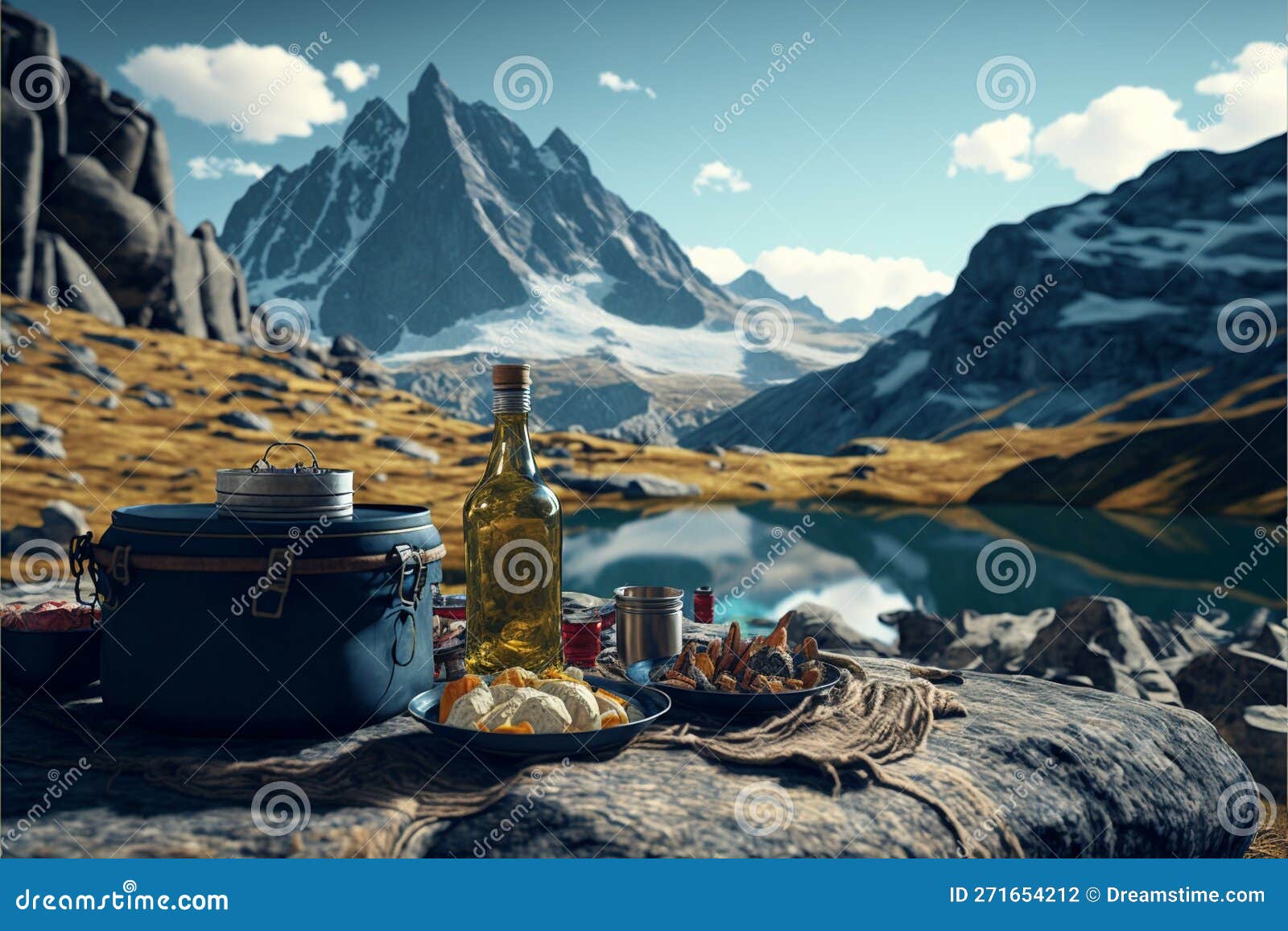 Chill Out Scene in the Mountains, Landscape, Generative Ai Stock ...